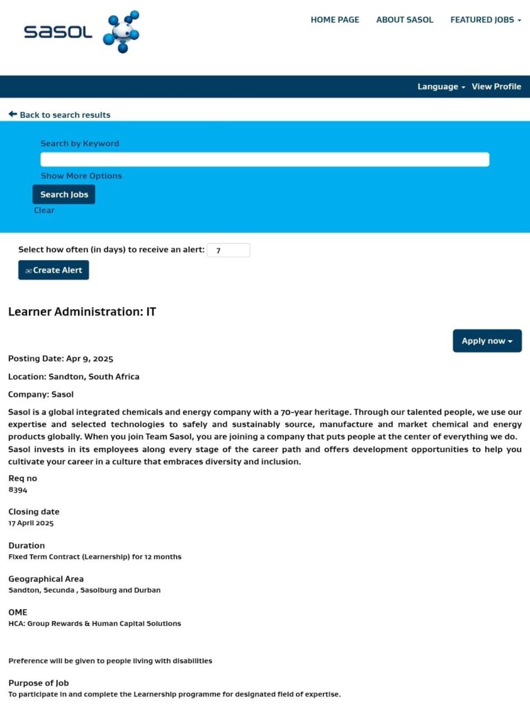 Learner Administration: IT - Jobspress